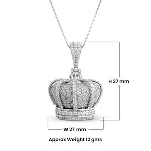 Iced Out Crown Pendant King Queen Crown Necklace Hip Hop Jewelry Gift ...