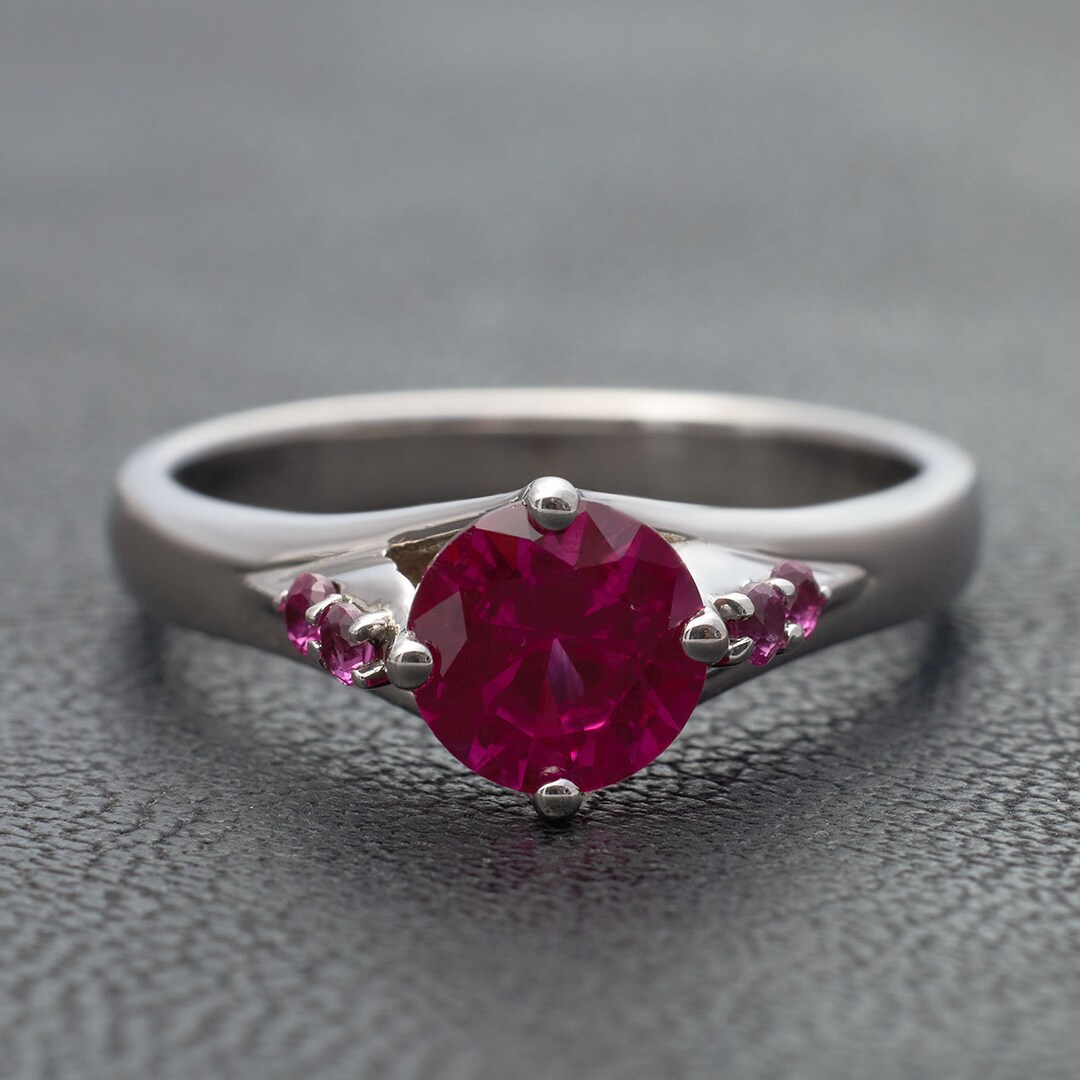 Natural Ruby Engagement Ring for Women, Unique Promise Ring for Her ...