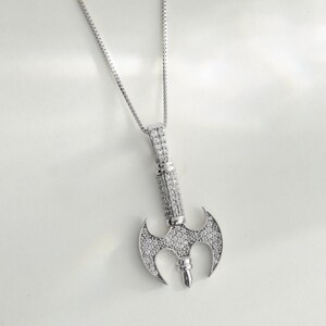 Iced Out Viking Axe Pendant Necklace Sterling Silver Hip Hop - Etsy
