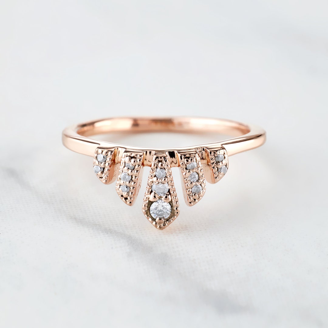 Diamond Tiara Ring, Tiara Wedding Band for Women, AAA CZ Diamond Tiara ...