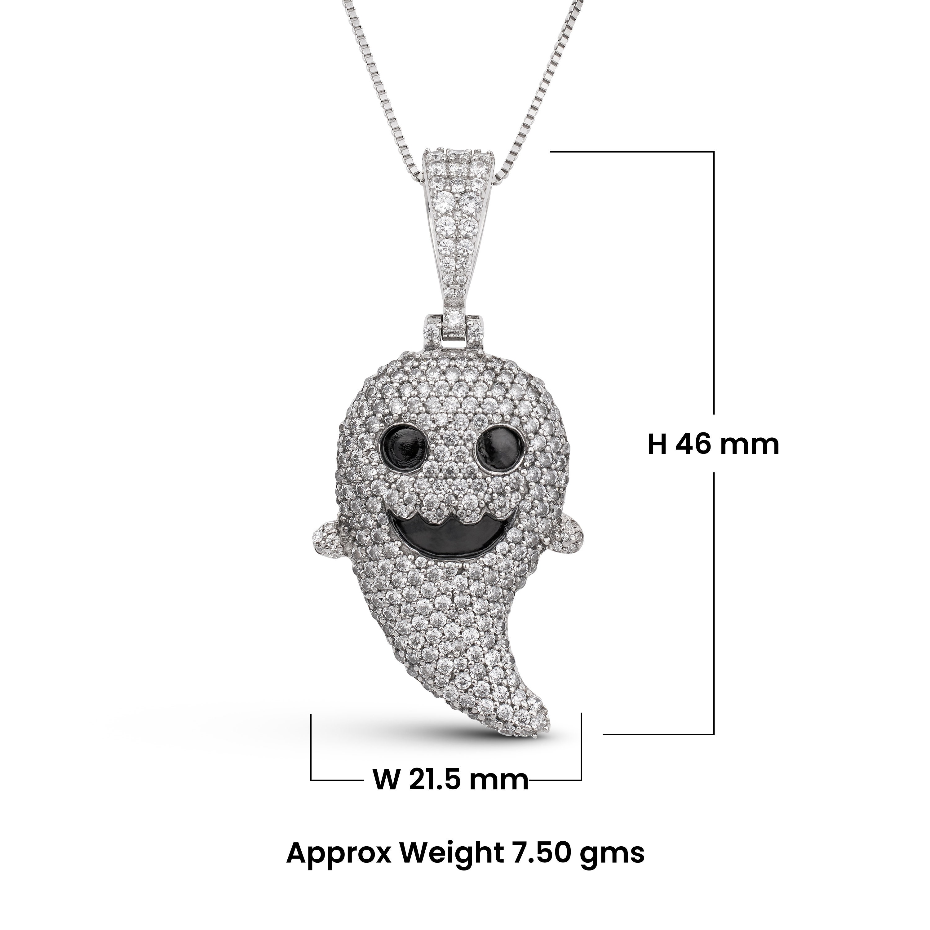 Iced Out Ghost Pendant Locket With Chain Moissanite Diamond - Etsy