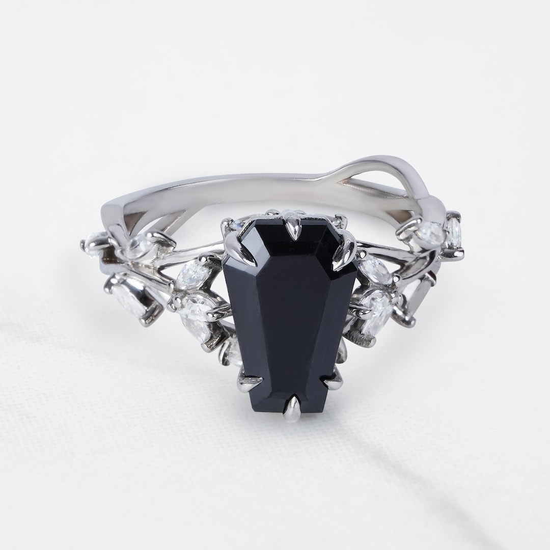 Black Coffin Engagement Ring, "till Death Do Us Part" Dark Macabre ...