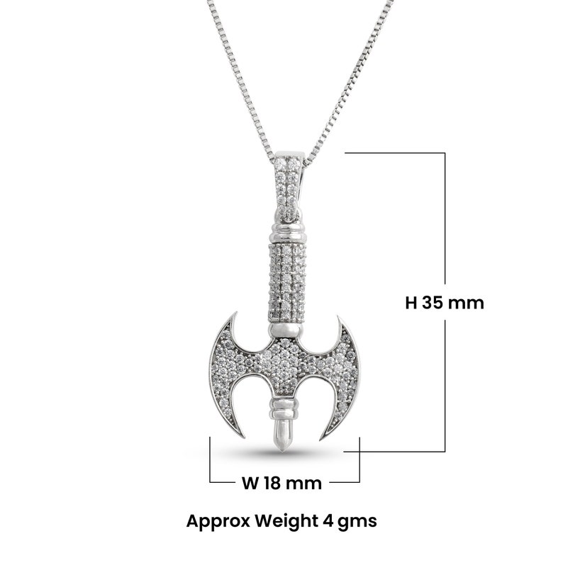 Iced Out Viking Axe Pendant Necklace Sterling Silver Hip Hop - Etsy