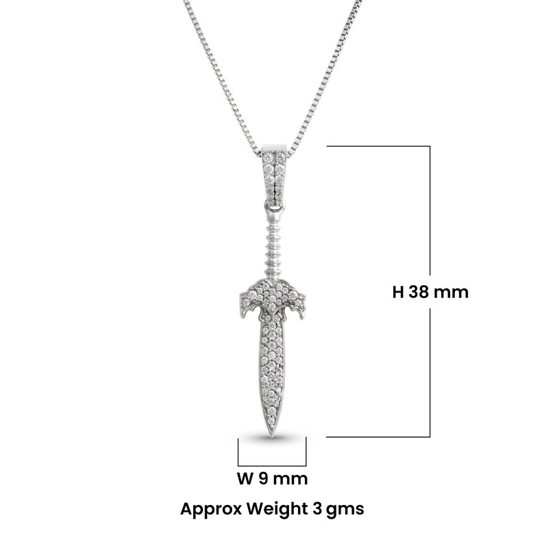 Viking Sword Pendant Bling Iced Out Sword Necklace for Men Warrior Hip ...