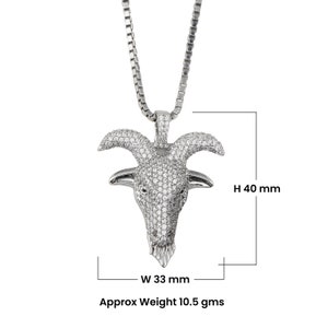 Iced Out Goat Pendant Necklace, Greatest of All Time GOAT, Capricorn ...