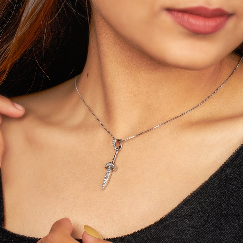 Viking Sword Pendant Bling Iced Out Sword Necklace for Men Warrior Hip ...