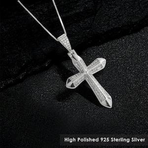Iced Out Cross Pendant Holy Cross Necklace Sterling Silver Icedout Hip ...