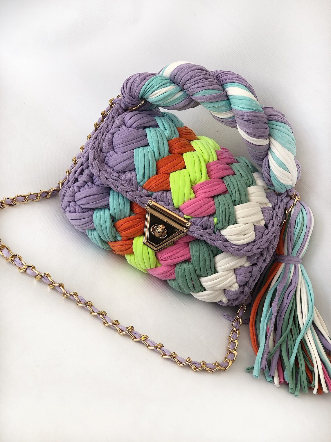 Multi Color Bag/ Handmade Crochet Bag / Capri Luxury Bag / - Etsy