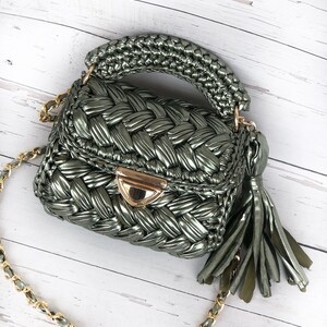 Handmade Metallic Crochet Bag: Capri Luxury Knit Shoulder Bag - Etsy