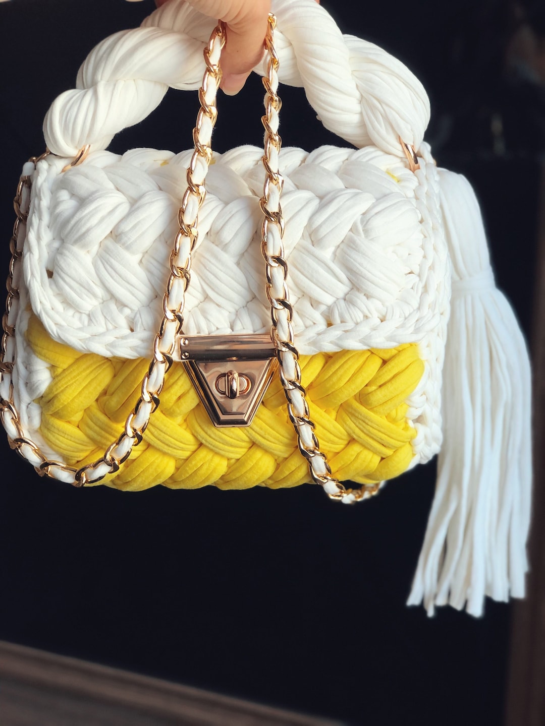 Handmade Multi Color Crochet Personalized Bag - Etsy