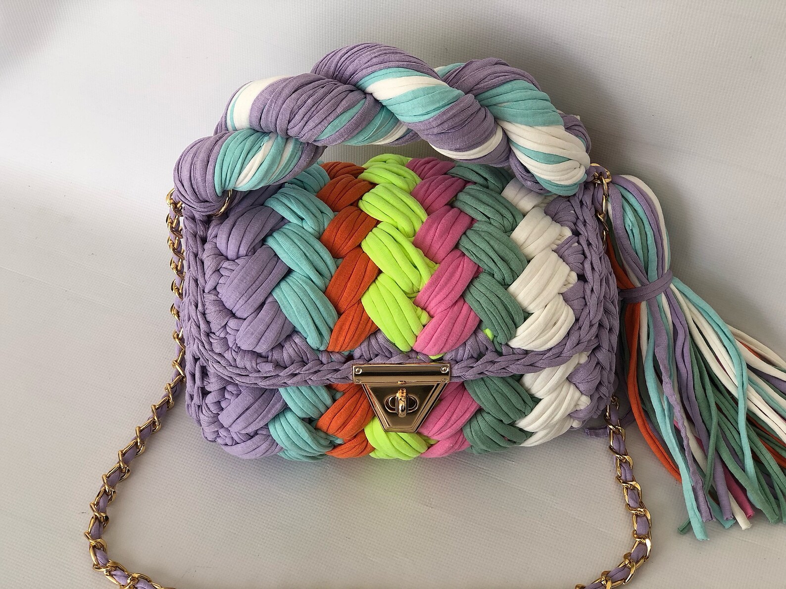 Multi Color Bag/ Handmade Crochet Bag / Capri Luxury Bag / - Etsy