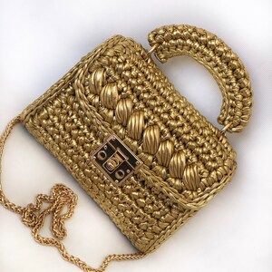 Metallic Bag / Handmade Crochet Metallic Bag / Hand Woven Bag ...
