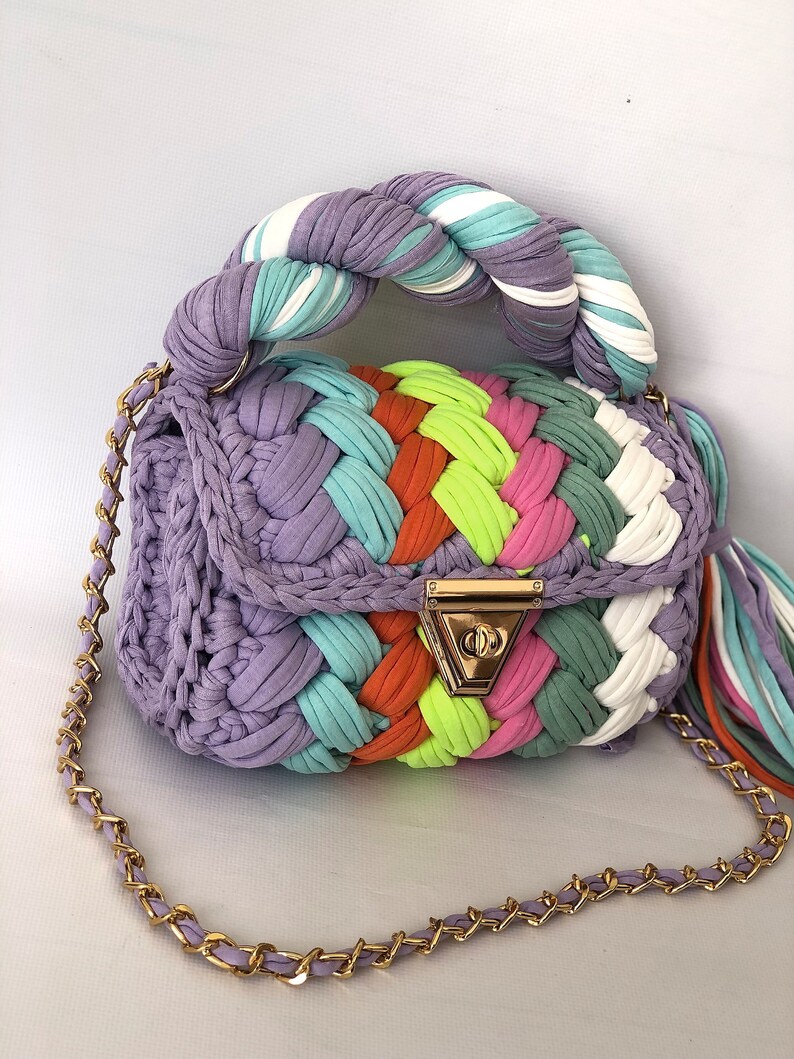Multi Color Bag/ Handmade Crochet Bag / Capri Luxury Bag / - Etsy