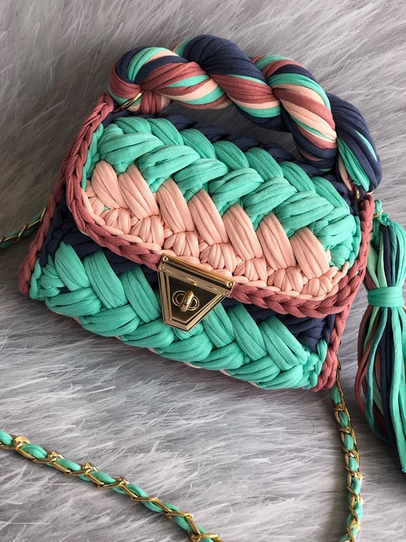 Crochet Colorful Capri Luxury Shoulder Bag Handmade Women - Etsy