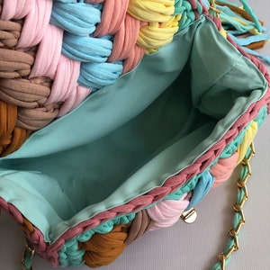 Multi Color Bag/hand Woven Bag/luxury Bag/knitted Bag/colorful Bag ...