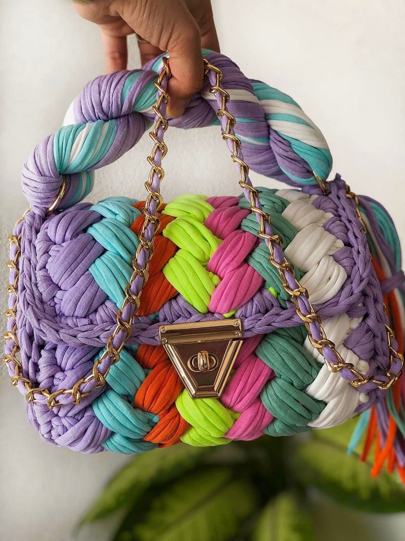 Multi Color Bag/ Handmade Crochet Bag / Capri Luxury Bag / - Etsy