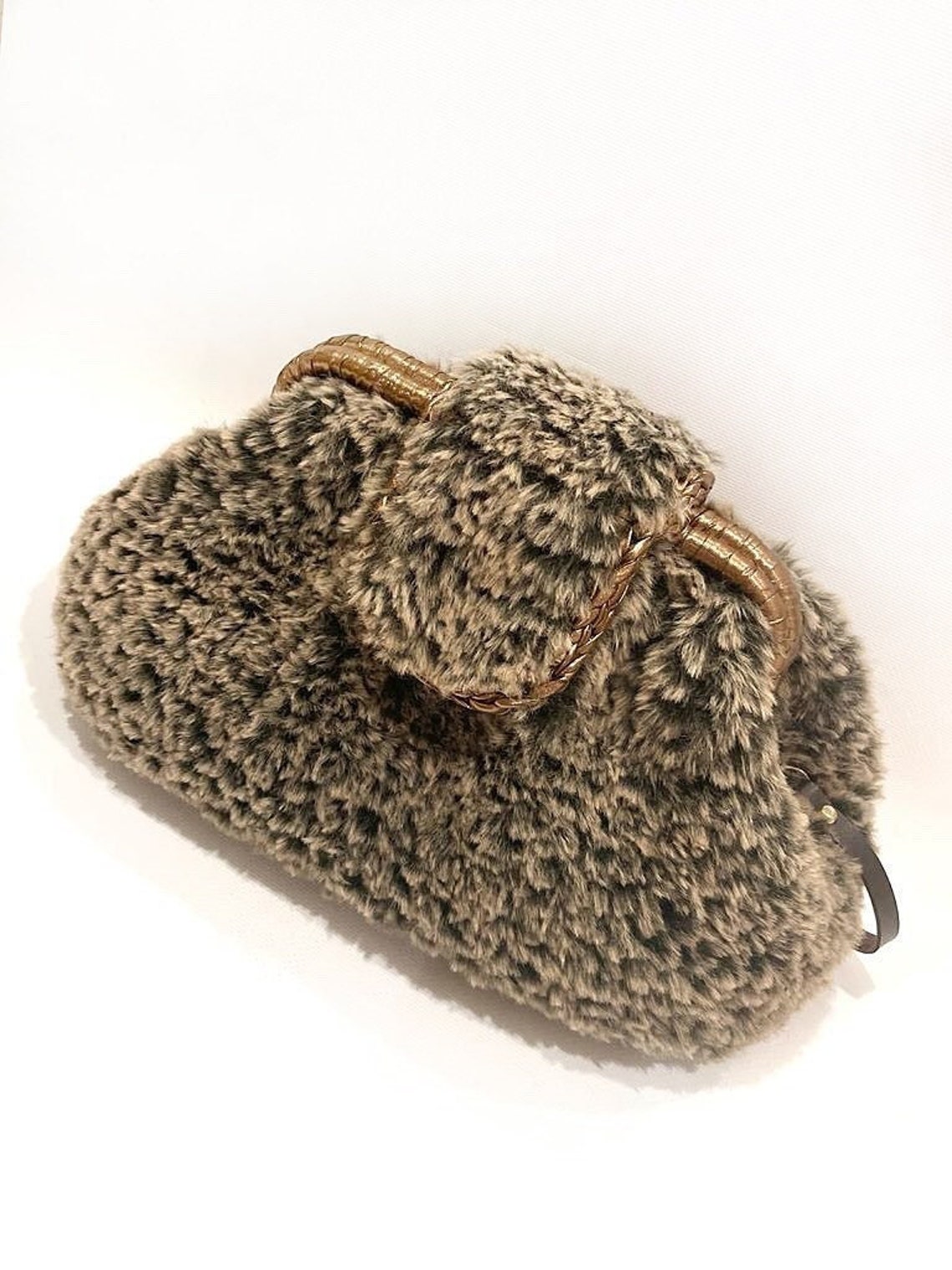 Crochet Teddy Clutch Bagknitted Fluffy Pouch Baghandmade - Etsy