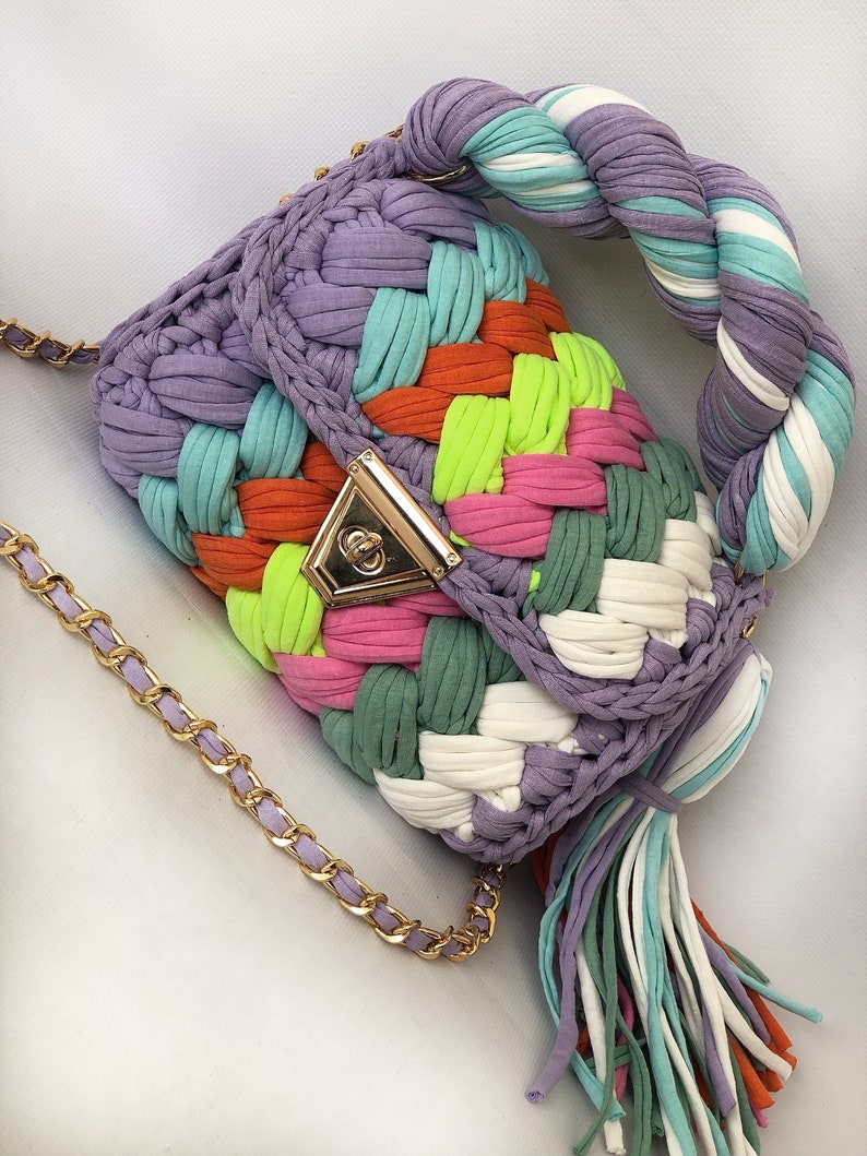 Multi Color Bag/ Handmade Crochet Bag / Capri Luxury Bag / - Etsy