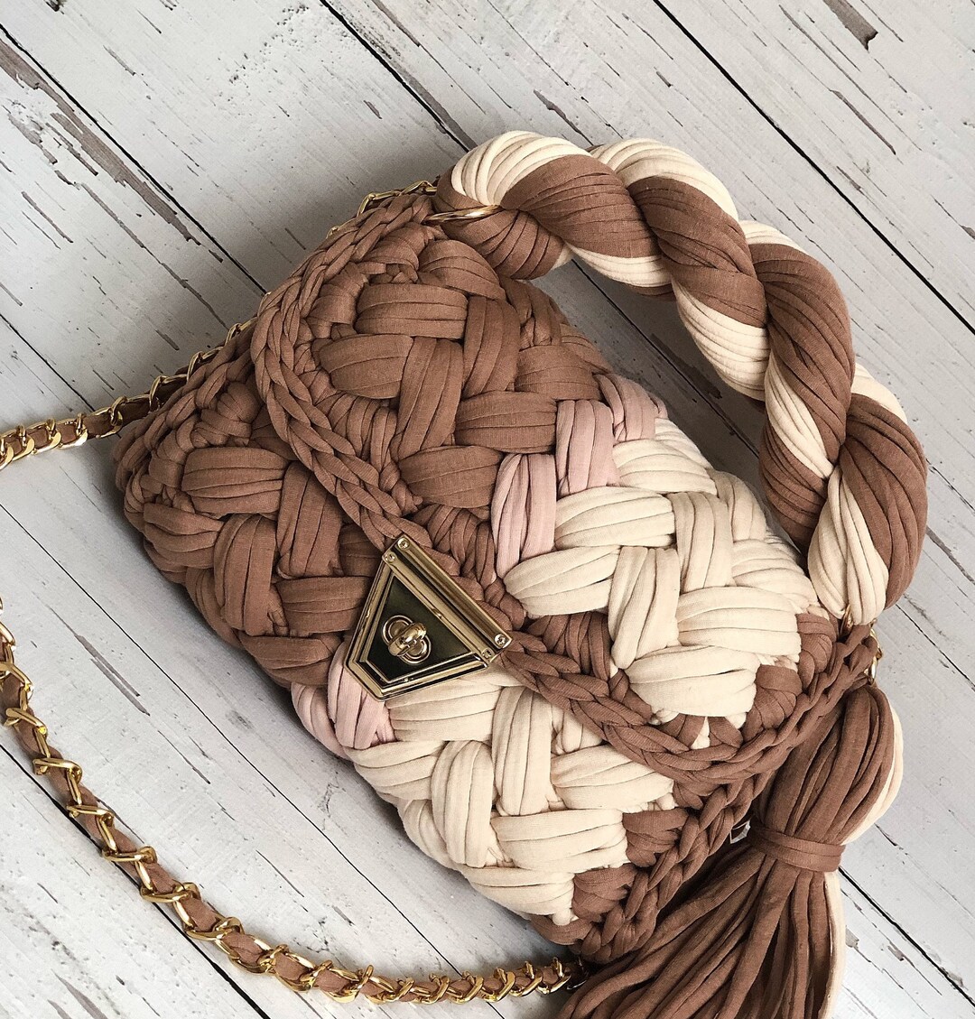 Hand Woven Crochet Colorful Bag / Handmade Personalized Shoulder Bag ...