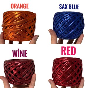 Metallic T-shirt Yarn,leather Look %100 Polyester Yarn,metallic Bag ...