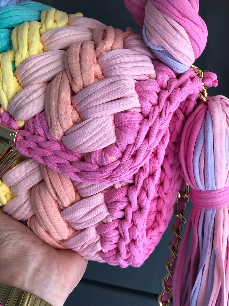 Multicolor Crochet Bag / Crochet Bags Handmade / Hand - Etsy