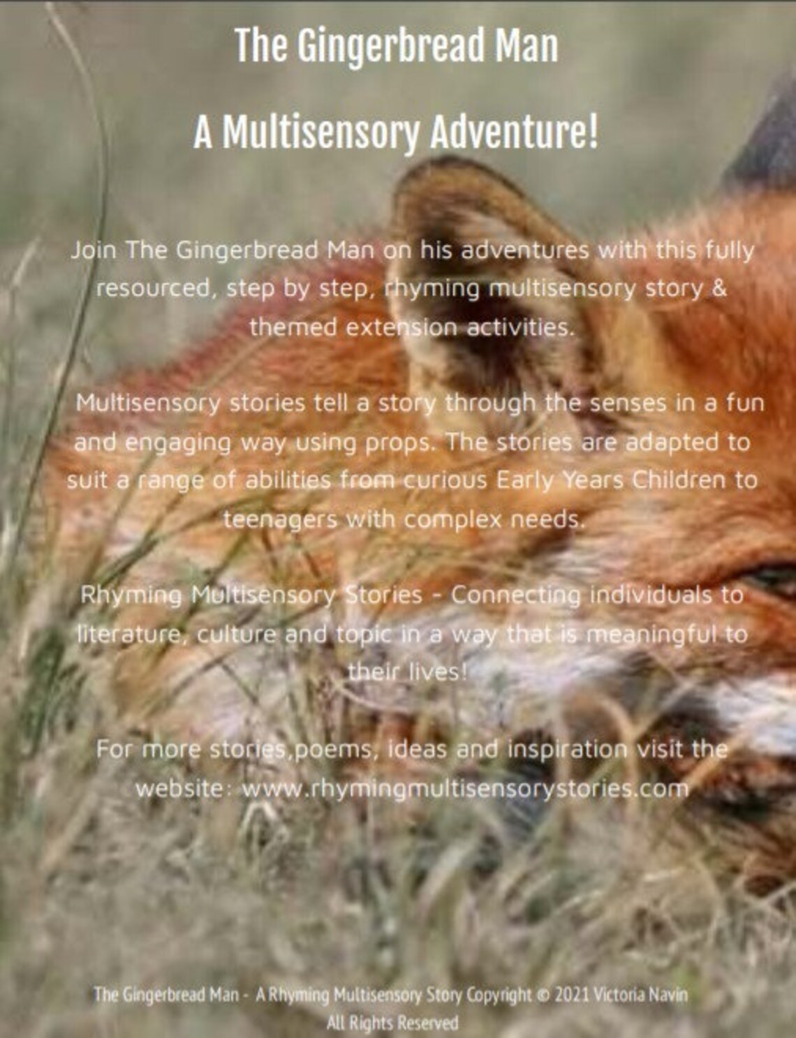 The Gingerbread Man Sensory Story Teaching Resource Pack With Themed ...