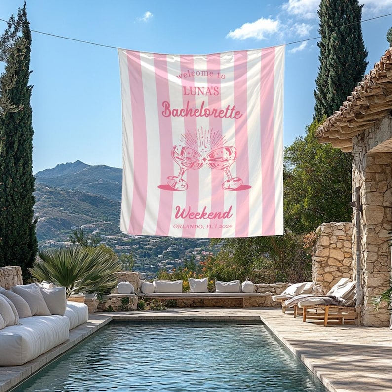 Custom Bachelorette Party Banner, Valentine Bach Welcome Tapestry ...