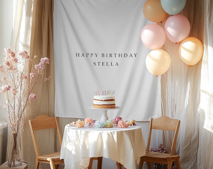 Personalised Happy Birthday Backdrop Background Banner Party Sign ...