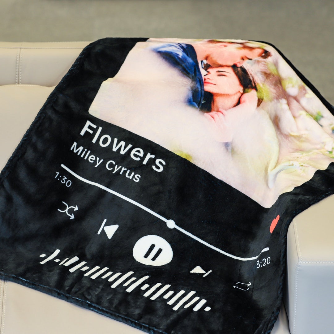 Custom Photo Blanket With Music Design, Personalized Photo Blanket ...