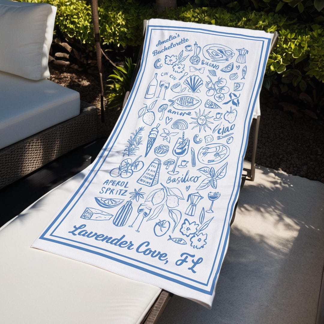 Custom Bachelorette Beach Towel, Bach Club Beach Towel, Last Toast on ...
