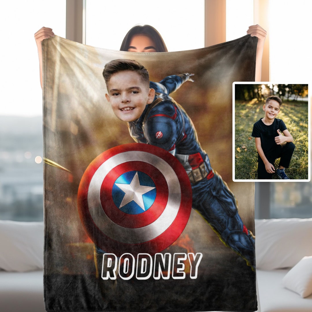 Custom Face Blanket, Personalized Iron Man Funny Blanket, Custom Baby ...