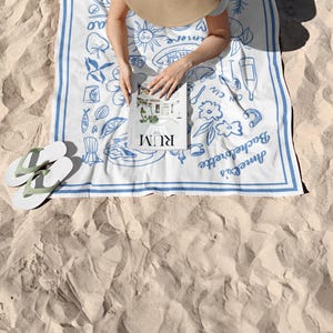 Custom Beach Towel With Name, Coastal Bridal Shower Gift, the Bach Club ...