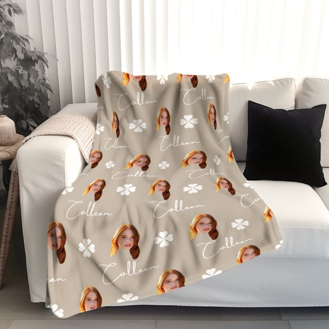 Custom Face Blanket,personalized Blanket With Flowers,create Your Own ...