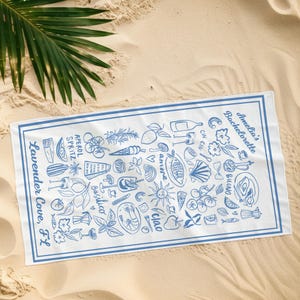 Custom Beach Towel With Name, Coastal Bridal Shower Gift, the Bach Club ...
