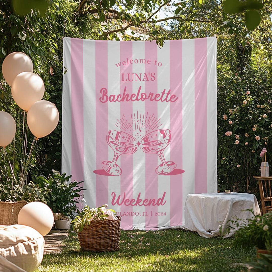 Custom Bachelorette Party Banner, Valentine Bach Welcome Tapestry, Fabric Banner, Aesthetic Bach ...