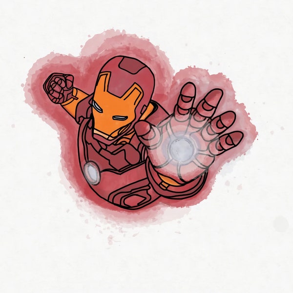 Iron Man Water Color - Etsy