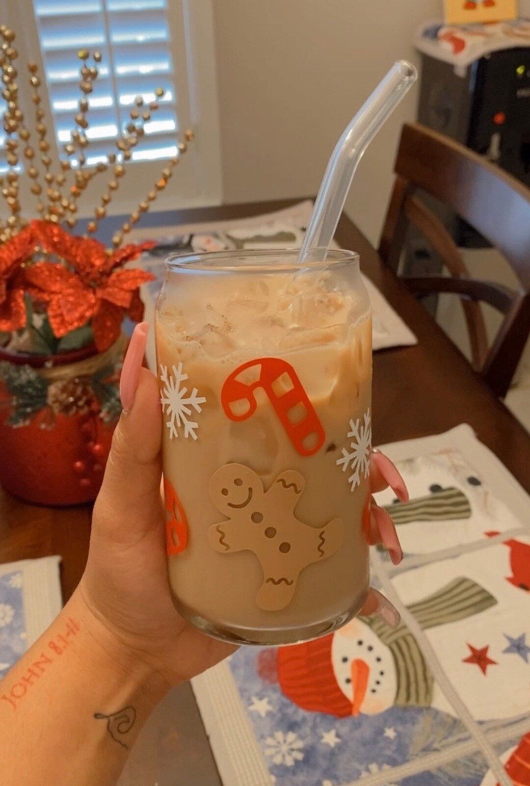Christmas Cup/ Christmas Beer Can Glass, Christmas Glass/ Christmas Cup ...
