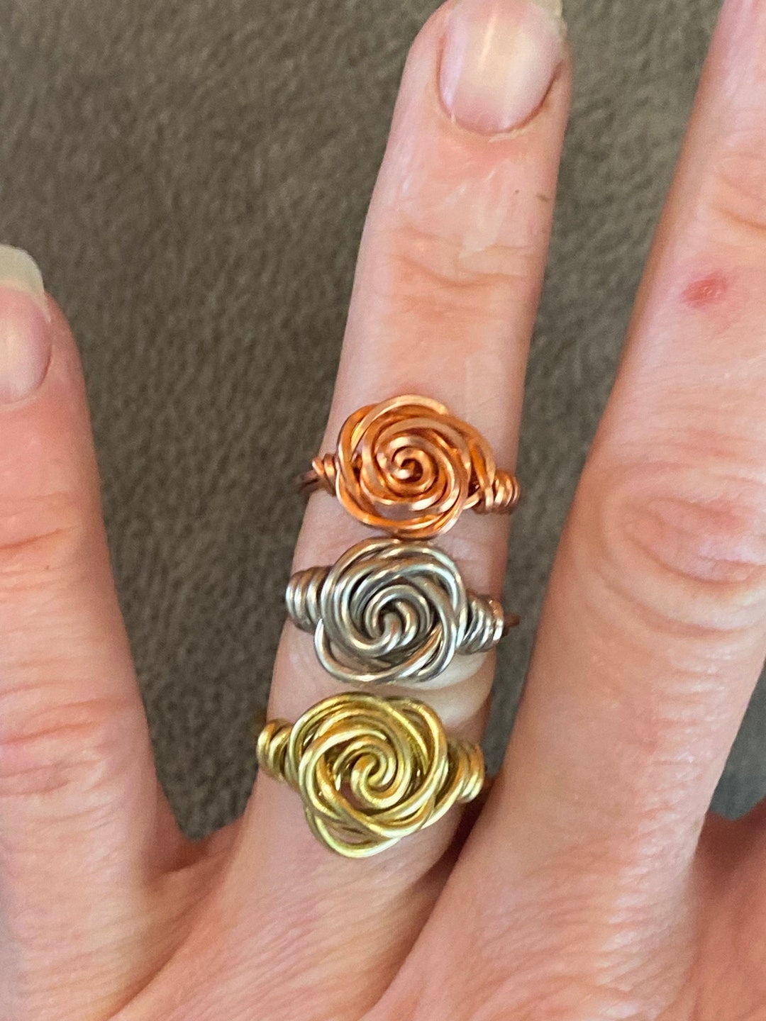 Rose Wire Ring, Copper Wire Rose Rings, Rose Ring , Valentine’s Day ...