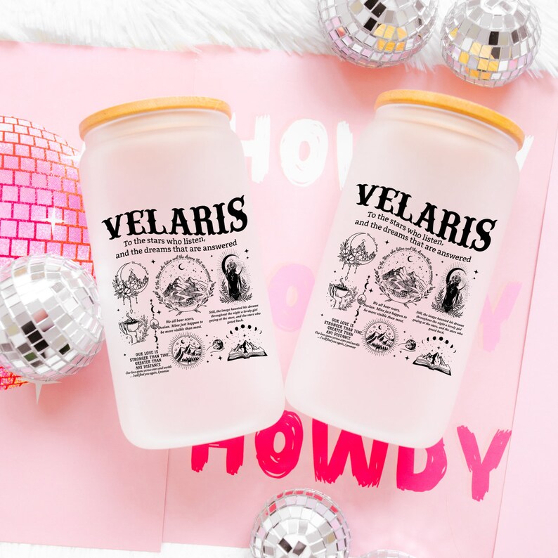 Velaris Glass Tumbler, ACOTAR Iced Coffee Cup, Book Lover Gift, to the ...