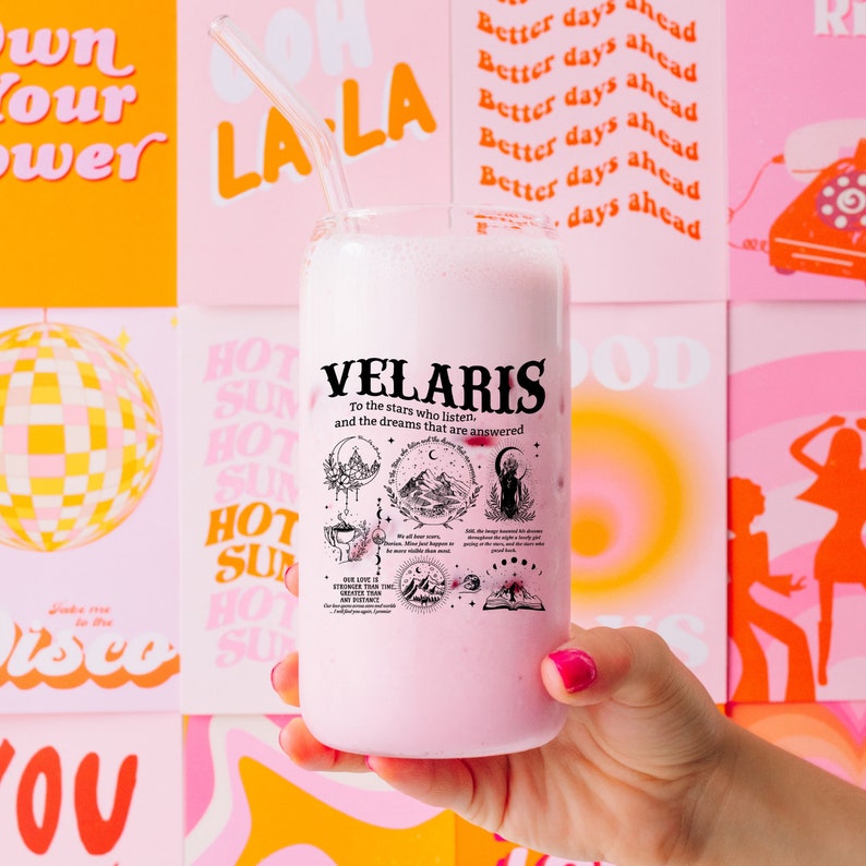 Velaris Glass Tumbler, ACOTAR Iced Coffee Cup, Book Lover Gift, to the ...