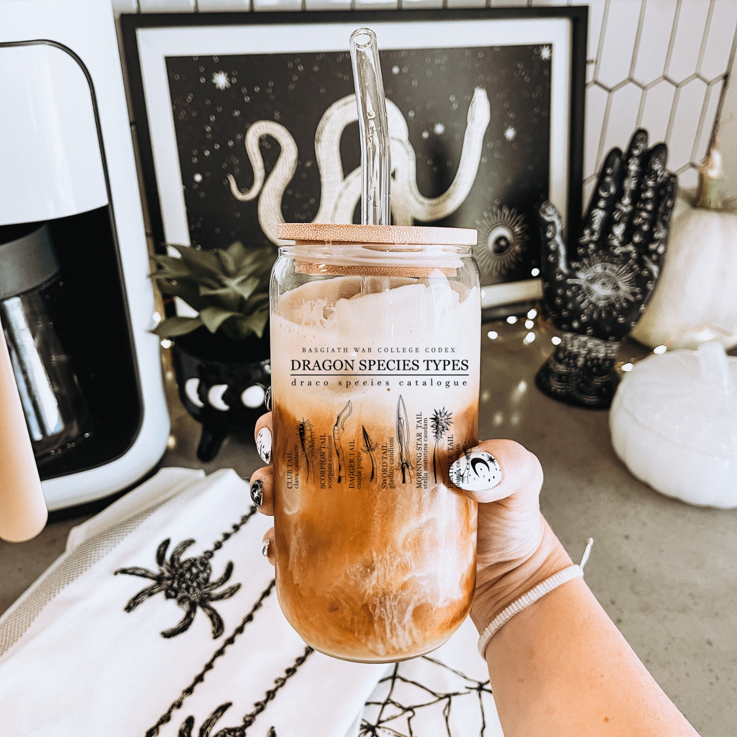 Fourth Wing Glass Tumbler, Iced Coffee Cup, Book Lover Gift, Fantasy ...