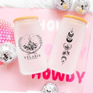 Velaris Glass Tumbler, ACOTAR Iced Coffee Cup, Book Lover Gift, Fantasy ...