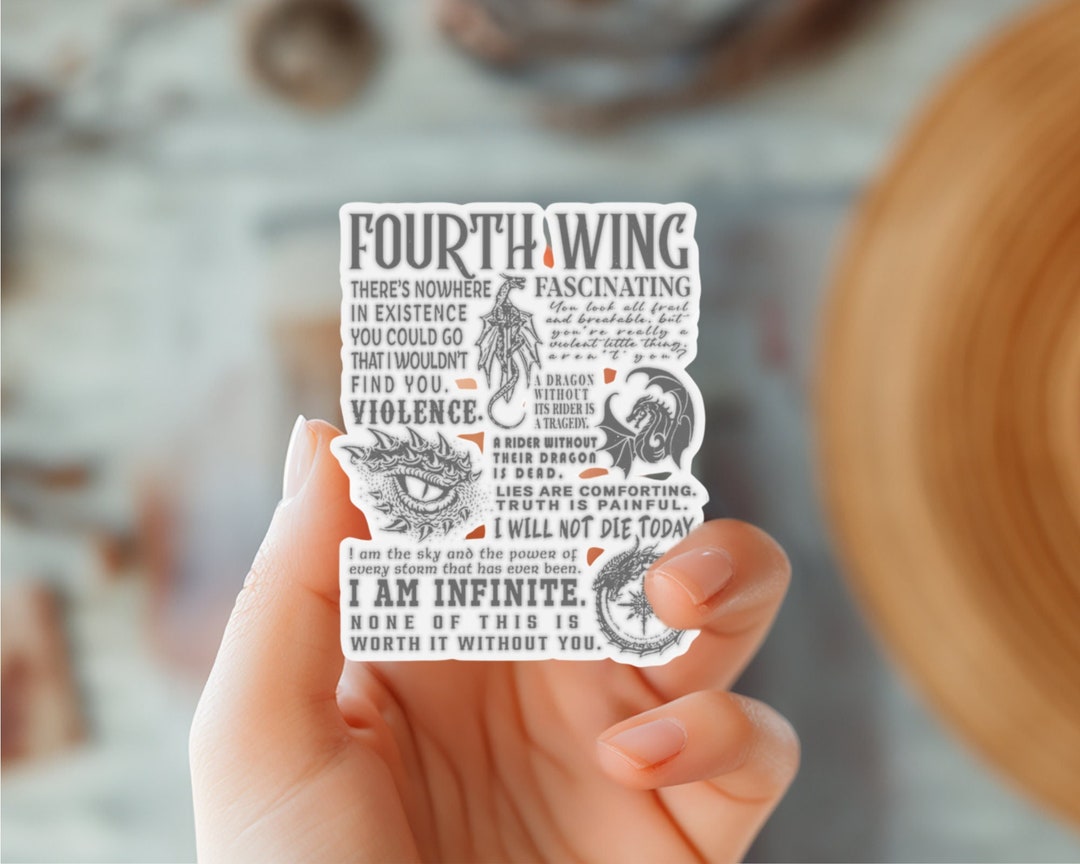 Fourth Wing Sticker, Fourth Wing Quote Sticker, Basgiath War College ...