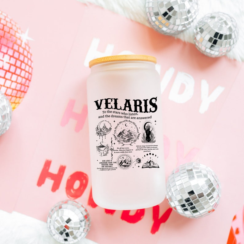 Velaris Glass Tumbler, ACOTAR Iced Coffee Cup, Book Lover Gift, to the ...