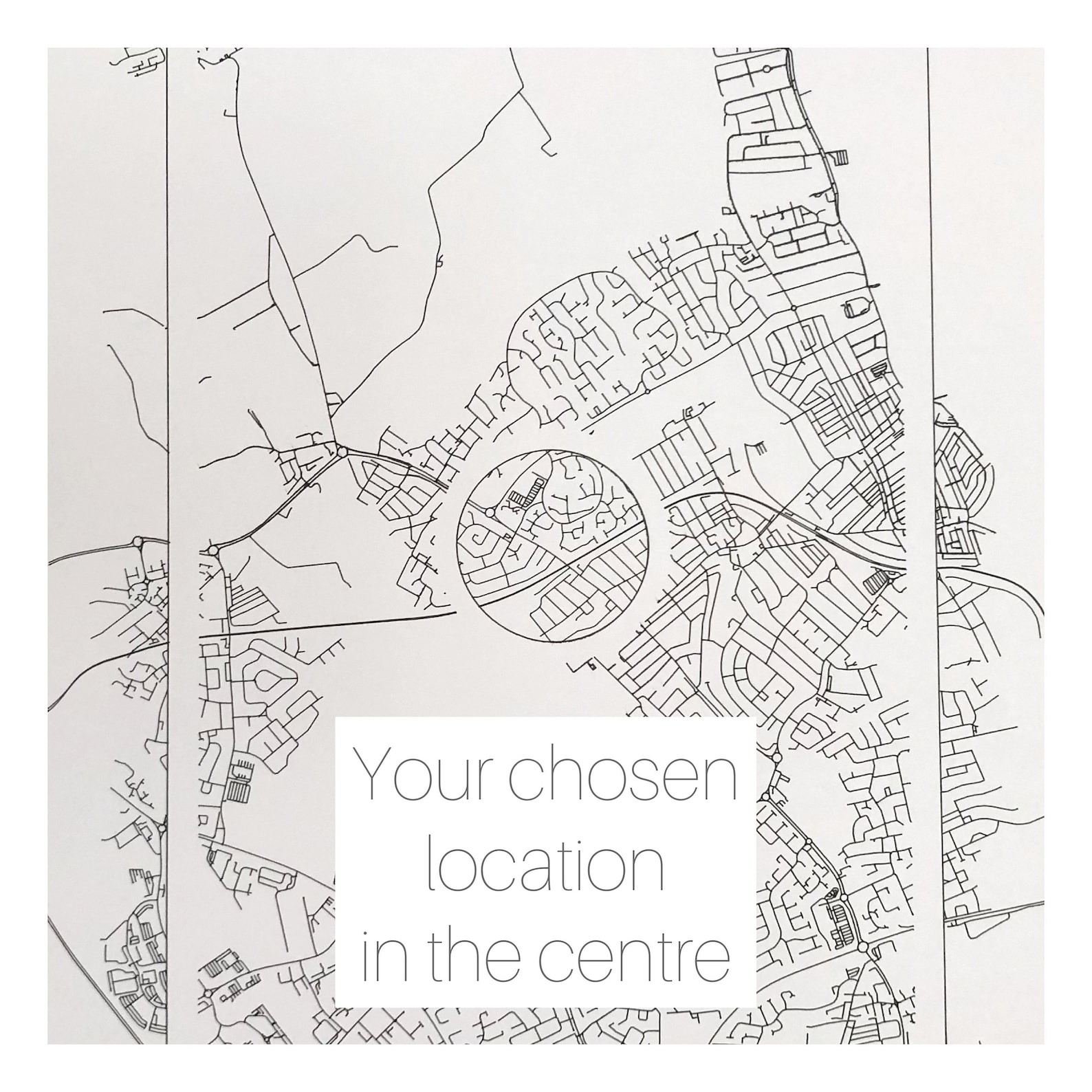 Custom Local Area Map Line drawing | Etsy