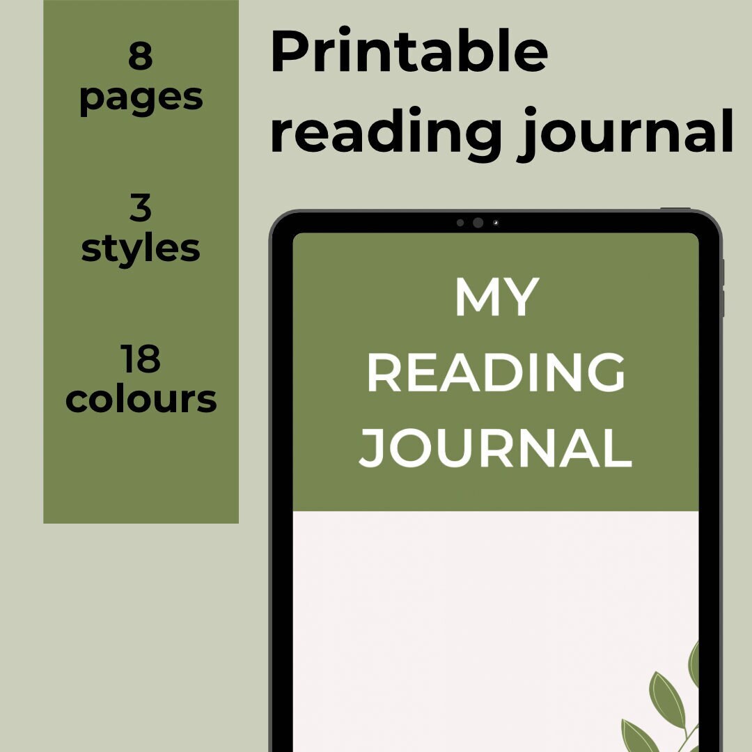 Printable Book Journal - Etsy