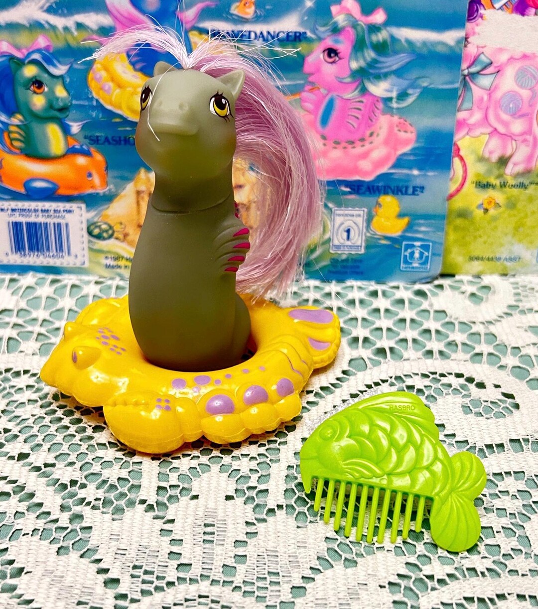 Vintage My Little Pony G1 Sea Pony Baby Wavedancer Watercolor Yellow ...