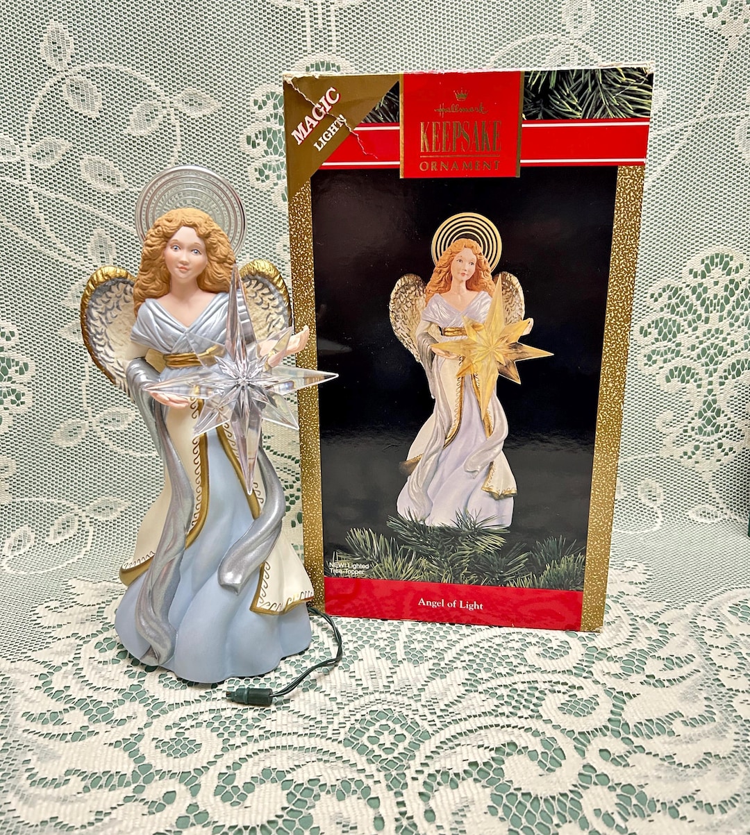 Vintage Hallmark Angel of Light Tree Topper Christmas Keepsake ...