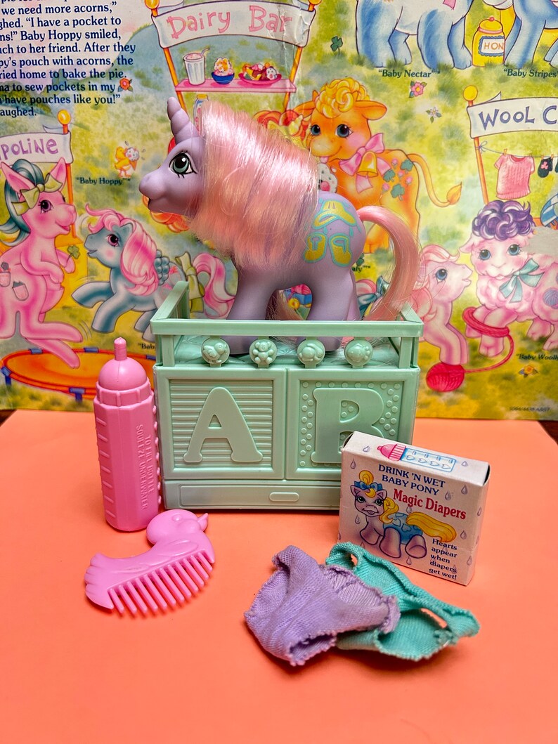 My Little Pony Snookums Drink N Wet Baby Unicorn MLP Vintage Hasbro - Etsy