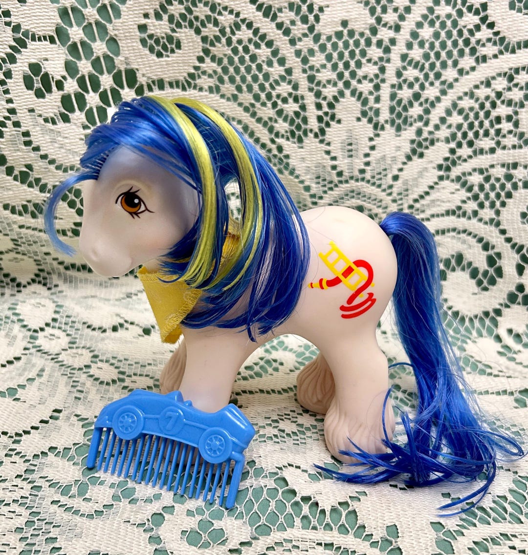 G1 My Little Pony Big Brother Chief Clydesdale Blue Racecar Comb MLP ...